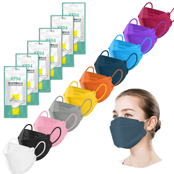 50/100 PCS mixed 12 colors of KF94 mask with 4 layers of filter ...