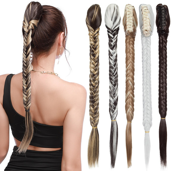 Freestyle DIY Braid Ponytail Claw On Ponytail Extensions Fishbone ...