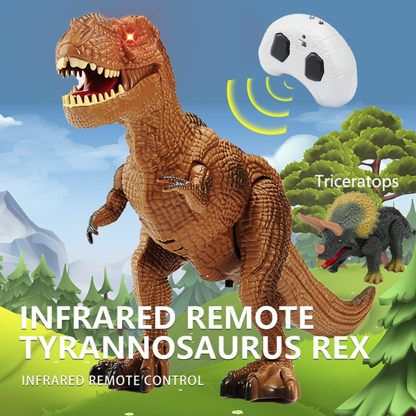 Infrared remote control Tyrannosaurus Rex/ Triceratops Toy Model Sounding/Walking Kid Dinosaur ...