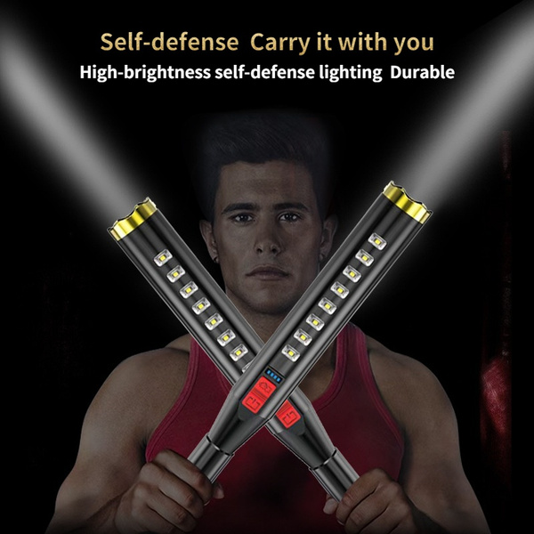 Self-defense mace glare flashlight outdoor USB charging patrol cob ...