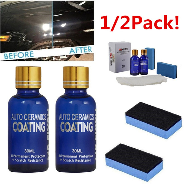 New1/ 2pcs H9 Nano Hardness Car Liquid Ceramic Coat Hydrophobic Glass ...
