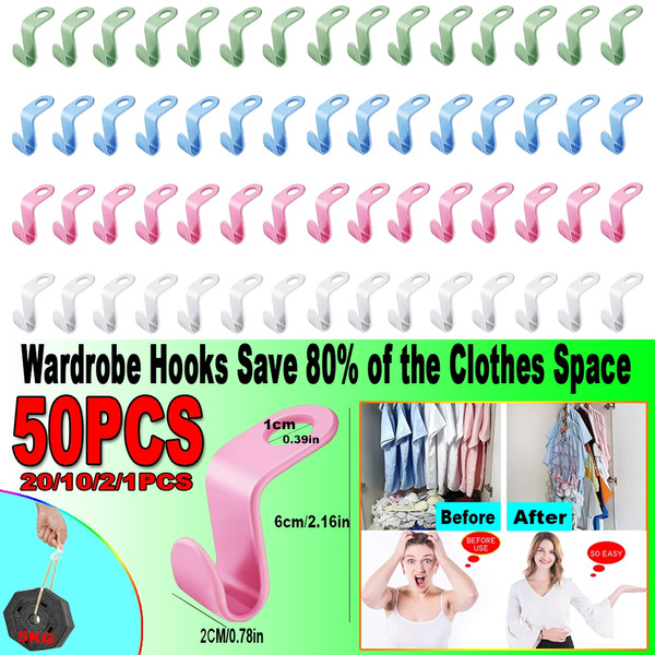 (50PCS/20PCS/10PCS/2PCS/1PC) Multi-function Hook Clothes Hanger Connect ...