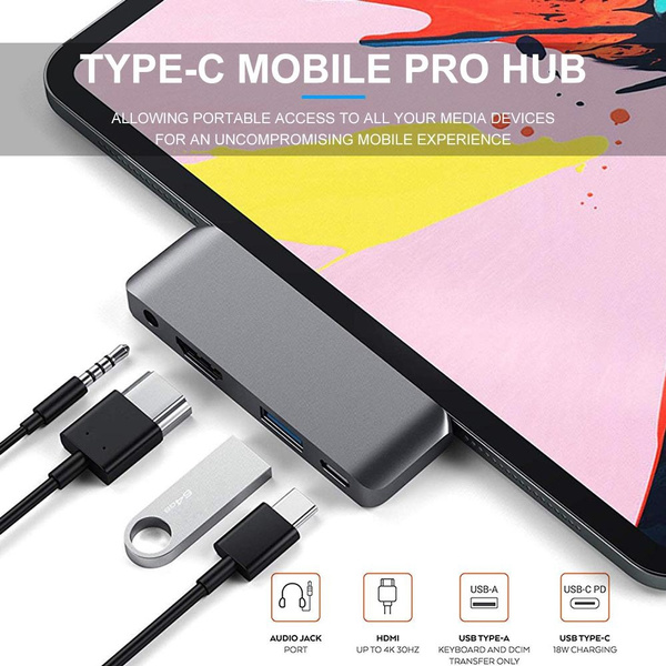 New USB C HUB For iPad Pro Type C Adapter Dongle With 4K HDMI USB-C PD ...