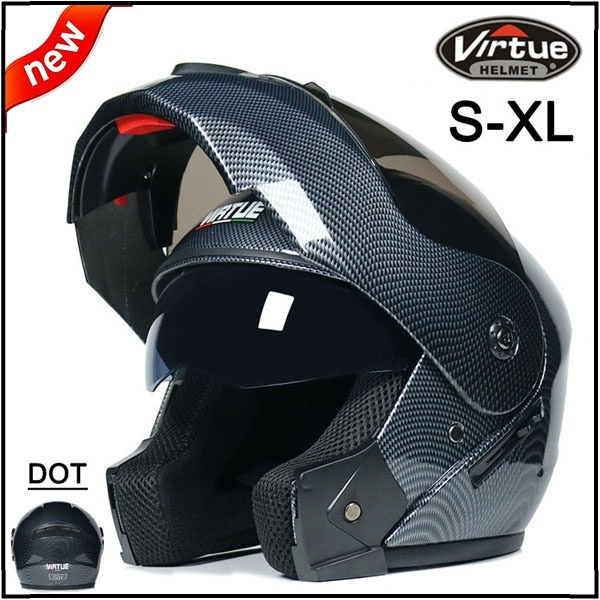 NEW Flip Up Motorcycle Helmet Racing Modular Dual Lens Motocross Moto ...