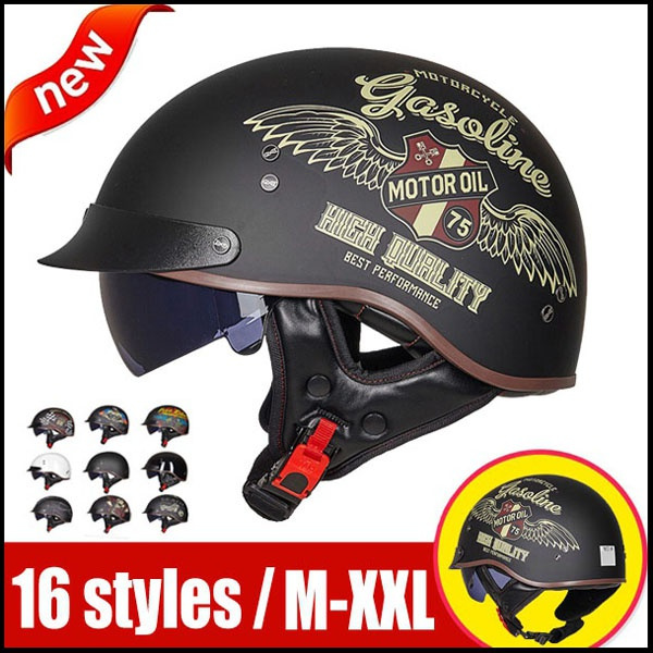 NEW Half Helmets Inner Sunshade Helmets Jet Retro Motorcycle Helmets ...