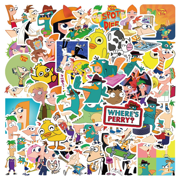 10/50Pcs Cartoon Anime Phineas and Ferb Stickers Perry the Platypus ...