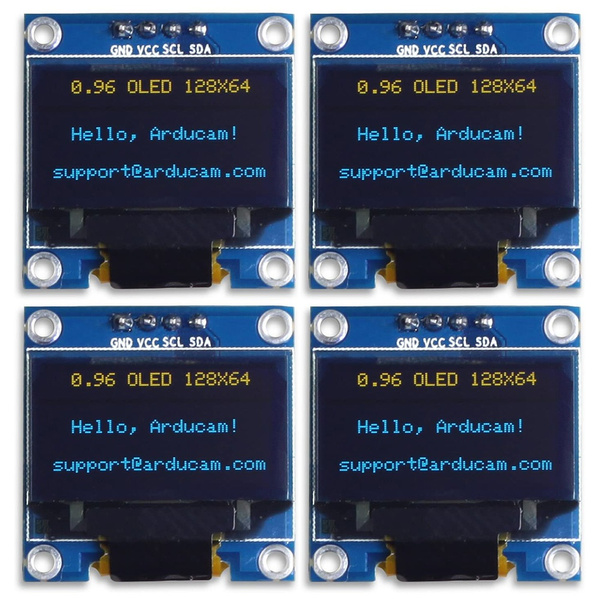 4 Pcs 0.96" 4Pin I2C IIC 128X64 OLED Display Module Serial LCD LED ...