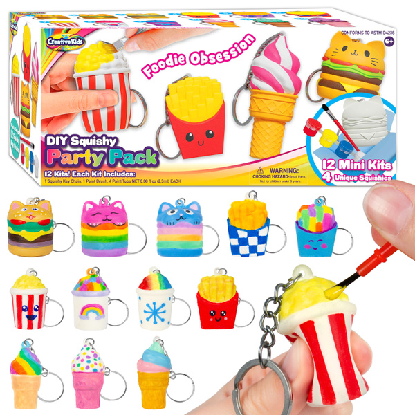 Creative Kids DIY Squishy Party Pack - 12 Individual Keychain Squishy ...