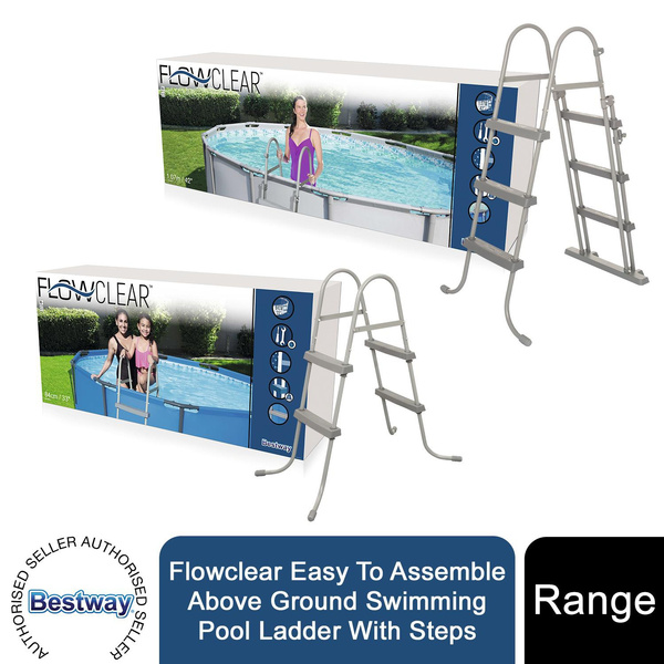Bestway Flowclear Easy To Assemble Above Ground Swimming Pool Ladder ...