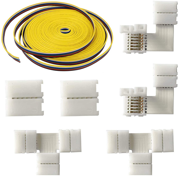 6PIN 12mm LED Strip Connector Kit Include 2X L-Shape Connectors,2X T ...