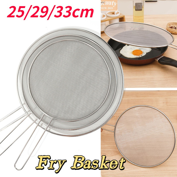 Fry Basket Stainless Steel French Fry Basket Round Wire Mesh Food Fry ...