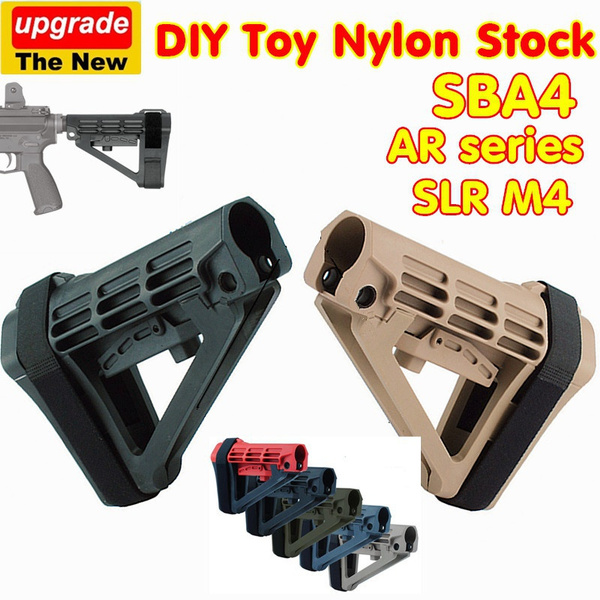 2023 Upgrade Tactical SBA4 Airsoft Water Bullet Nylon Stock Tied Hand ...