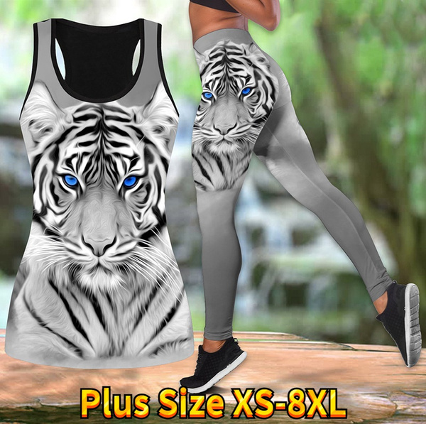 Tiger Yoga Outfit For Women Fashion 3D Printed Workout Leggings Fitness ...