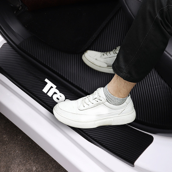 Car Door Threshold Plate Carbon Fiber Scuff Sticker Door Sill Sticker ...