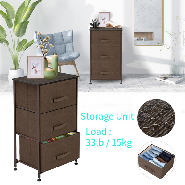 Home Chest Of Drawers Wardrobe Storage Organizer Unit 3-Drawer Storage ...