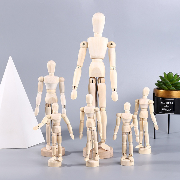 Large Sketch Wooden Man Model Artist Movable Limbs Doll Male Wooden Toy ...