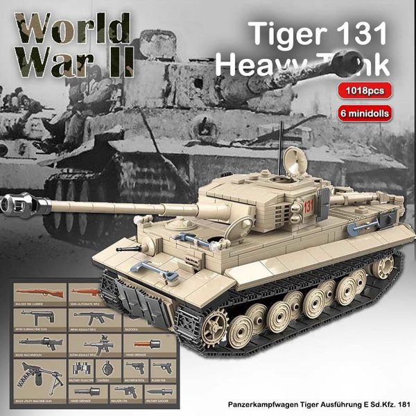 NEW Creative 1018pcs TIGER 131 Military Tank Building Blocks WW2 Heavy ...