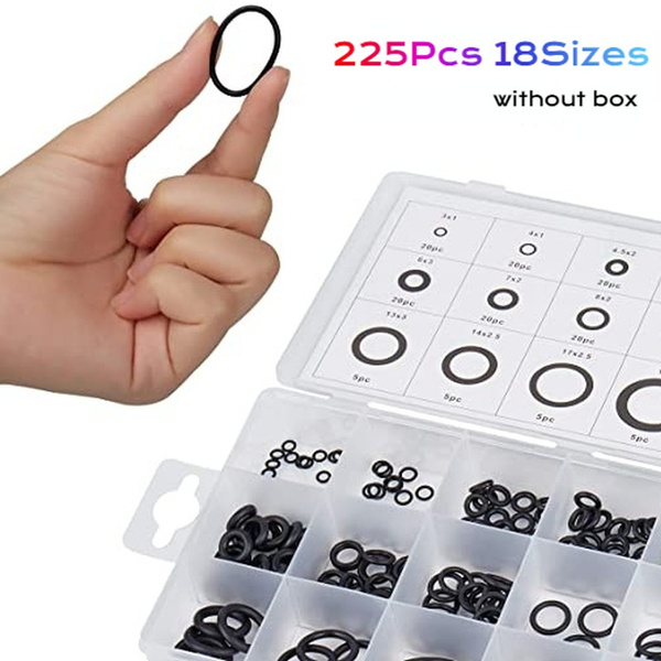 225 Pcs O-Ring 18 Sizes Rubber Sealing Gasket Rings Washer Seal ...
