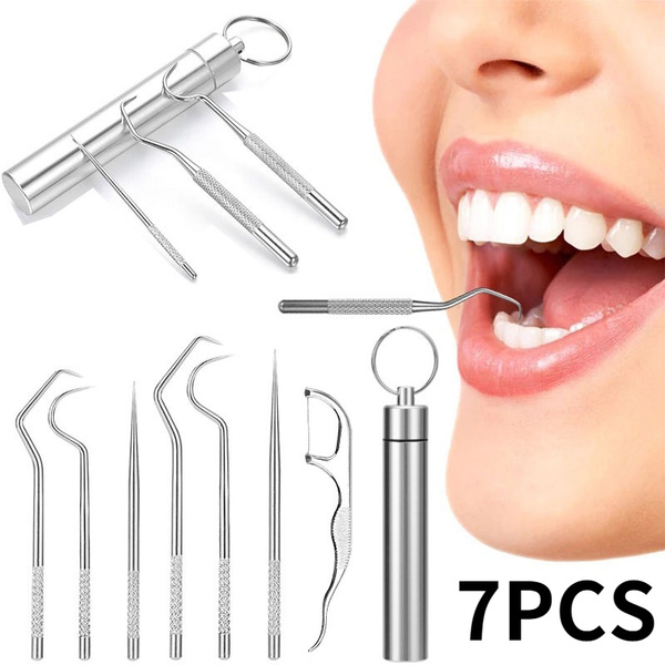 Portable Titanium Toothpick Bag Set Reusable Metal Toothpicks with ...