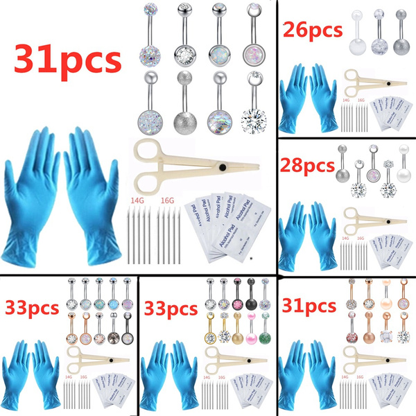 26/28/31/33pcs/set Body Piercing Tools Professional Piercing Tool Navel ...