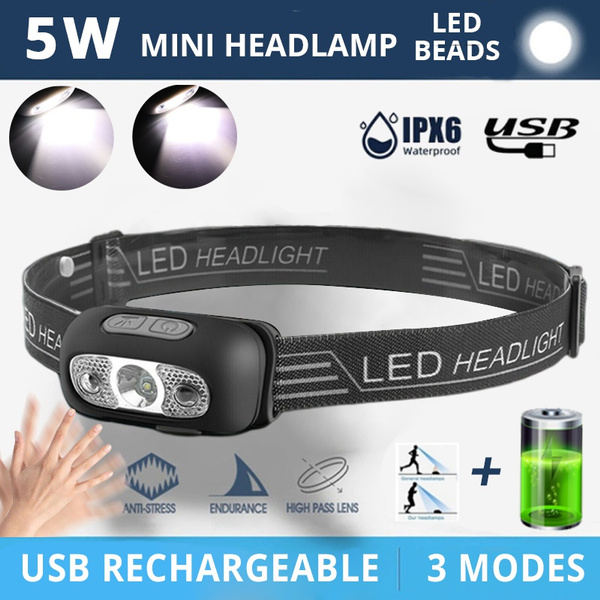 Mini Rechargeable Powerful Sensor Headlamp Fishing Lamp Camping ...