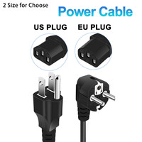 3PIN EU Power Cord US EU Plug Power Adapter Cable for Desktop PC ...