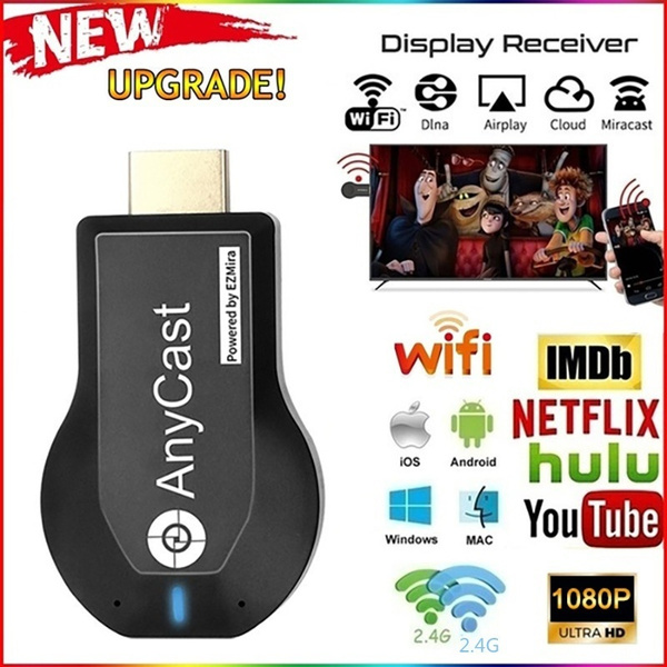 New Upgrade Wireless Display Receiver WiFi Dongle Screen Mirror 1080P ...