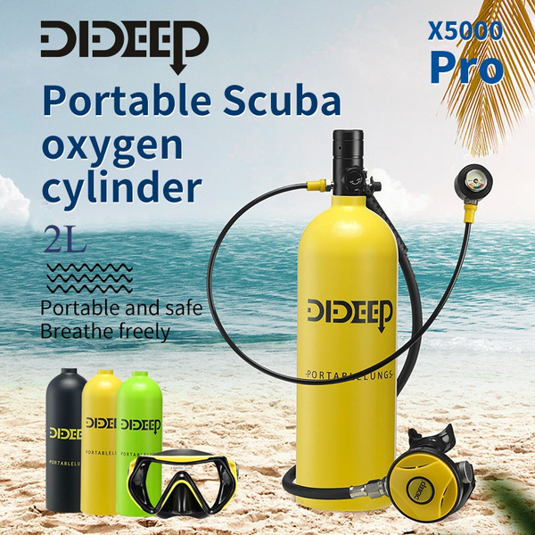 DIDEEP New 2L Scuba Diving Cylinder Mini Oxygen Tank Dive Respirator ...