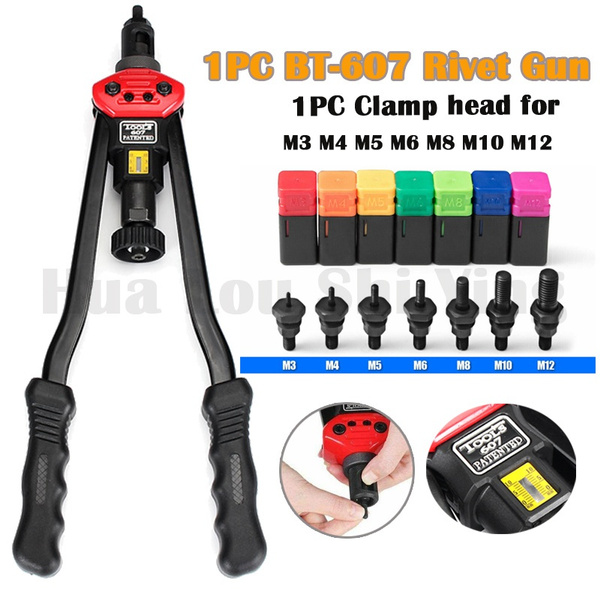 1Set BT-607 Manual Riveter Gun Hand Rivet Tool Kit Rivet Nut Adjustment ...