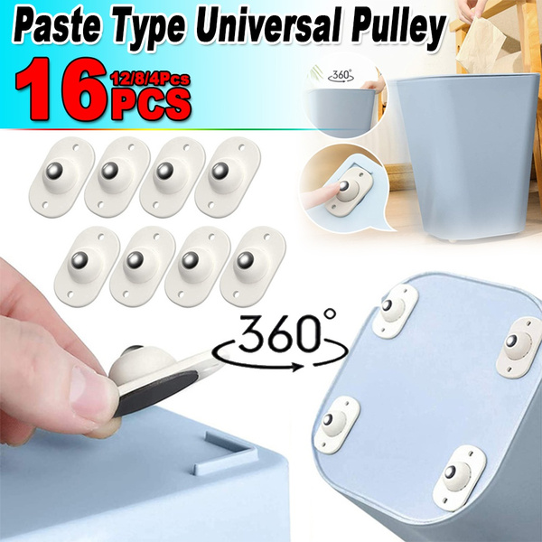 (16PCS/12PCS/8PCS/4PCS) Paste Pulley Paste Type Universal Pulley Diy ...