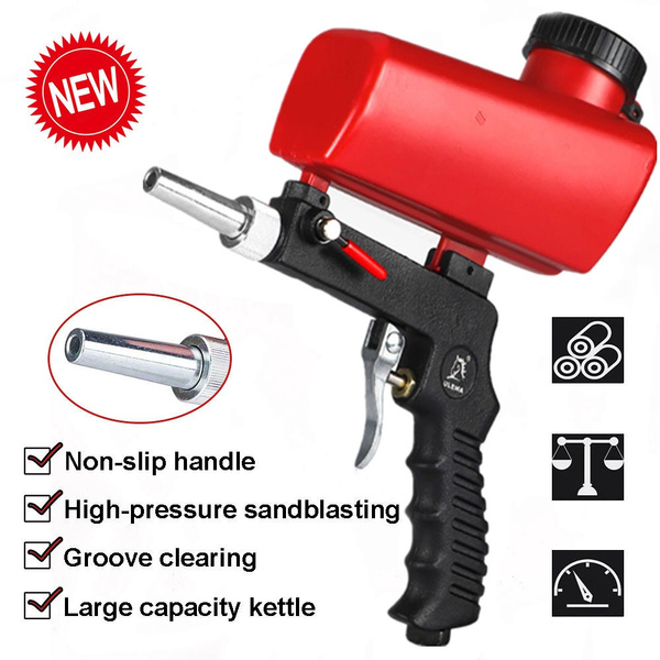 90psi Portable Gravity Sandblasting Gun Pneumatic Small Sand Blasting ...