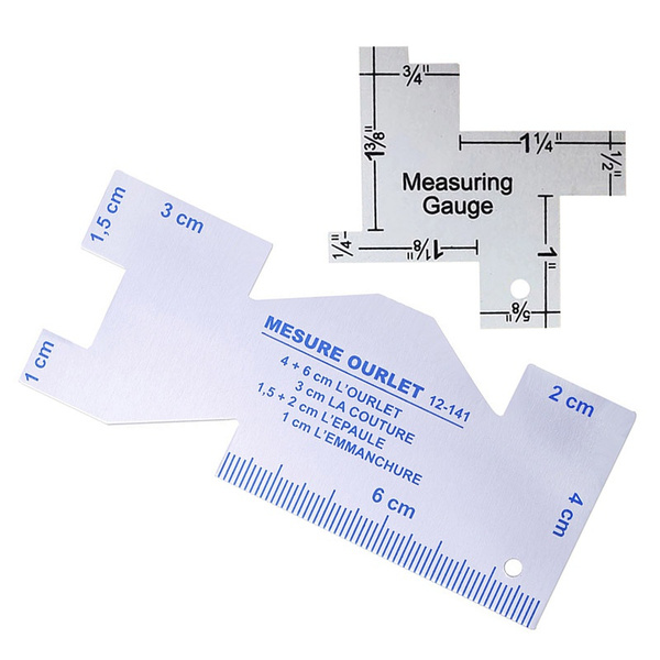 ️Precision Seam Measuring Gauge Metal Tailor Ruler Template Sewing ...