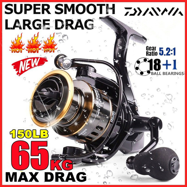 2022 Daiwa Max Drag 65kg(150LB) Fishing Reel with 19BB 8.1:1 Gear Ratio ...