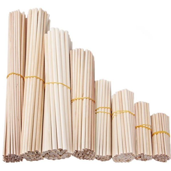 Round Wooden Stick for Crafts Food Ice Lollies and Model Making Cake ...