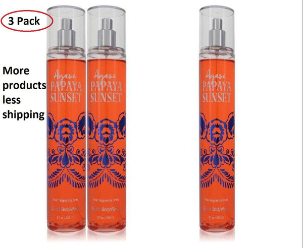 (3 Pack) of Agave Papaya Sunset by Bath & Body Works Fragrance Mist 8 ...