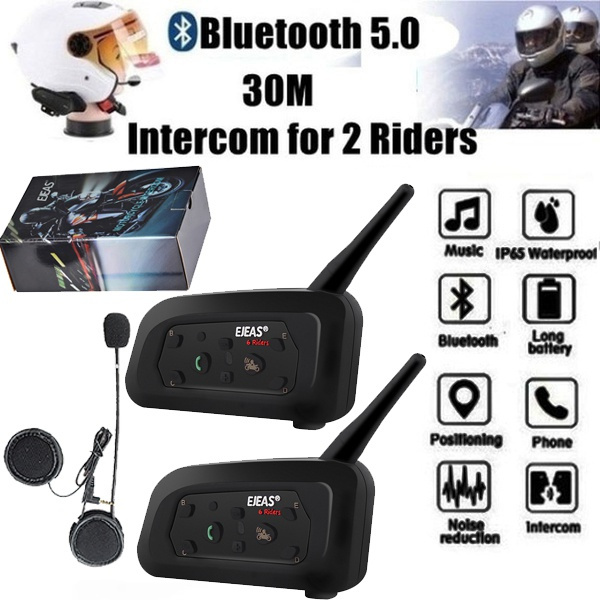EJEAS V6 PRO Motorcycle Helmet Bluetooth 5.0 Headset,Intercom ...