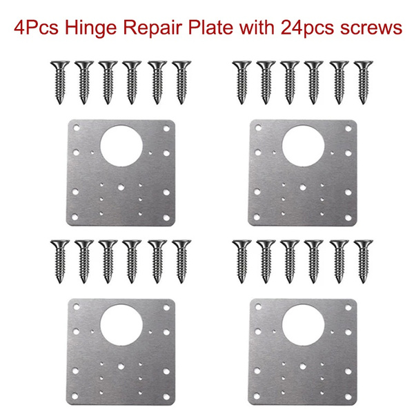 Stainless Steel Hinge Repair Plate with Screws,Cupboard Door Hinges ...