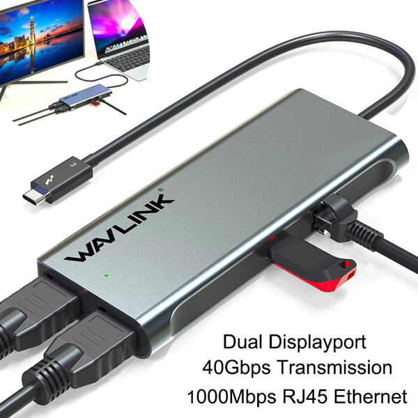 Dual monitor 4K Displayport Thunderbolt 3 Docking Station,40Gbps Data ...