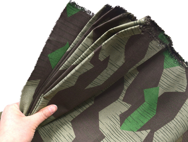 CAMO REVERSIBLE WWII WW2 GERMAN ARMY SPLINTER CAMOUFLAGE FABRIC COTTON ...