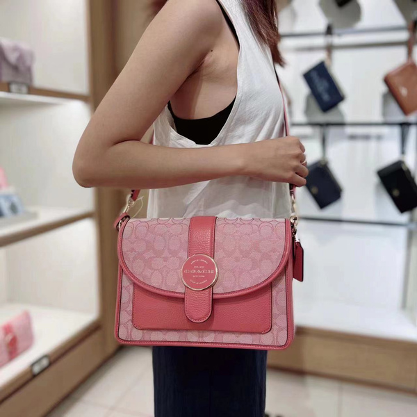 Coach C8307 Lonnie Crossbody In Signature Jacquard In Gold/Taffy | Wish