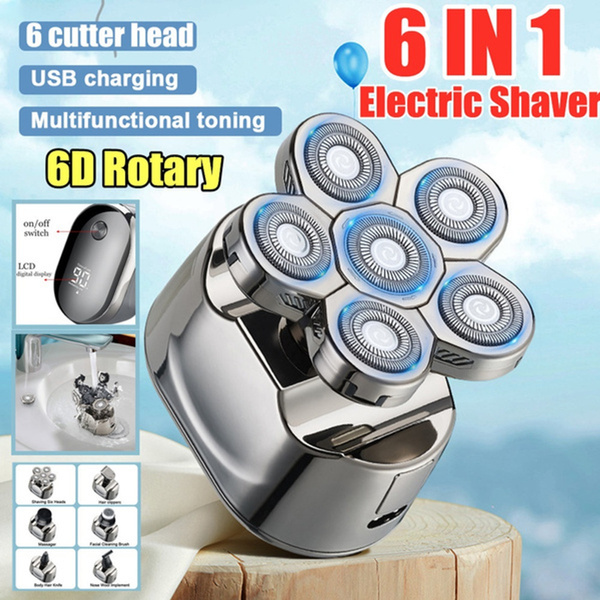 [With 6 Cutter Head] Upgrade 6 IN 1 Electric Shaver with LED Display 6D ...
