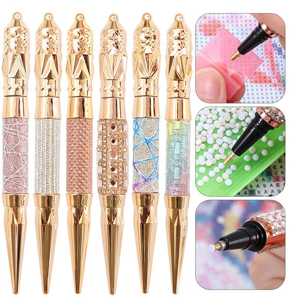 1Pcs New Glitter 5D Diamond Painting Pen Sparkle Point Drill Pens Cross ...