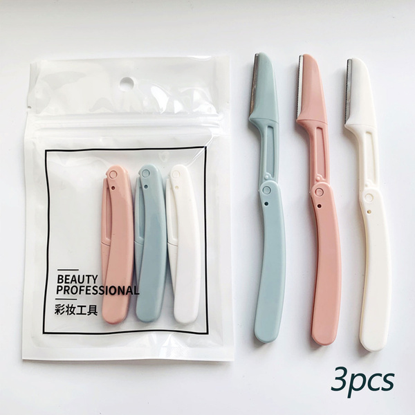 3Pcs Portable Eyebrow Trimmer Foldable Hair Remover Set Women Face ... 3Pcs Portable Eyebrow Trimmer Foldable Hair Remover Set Women Face ...