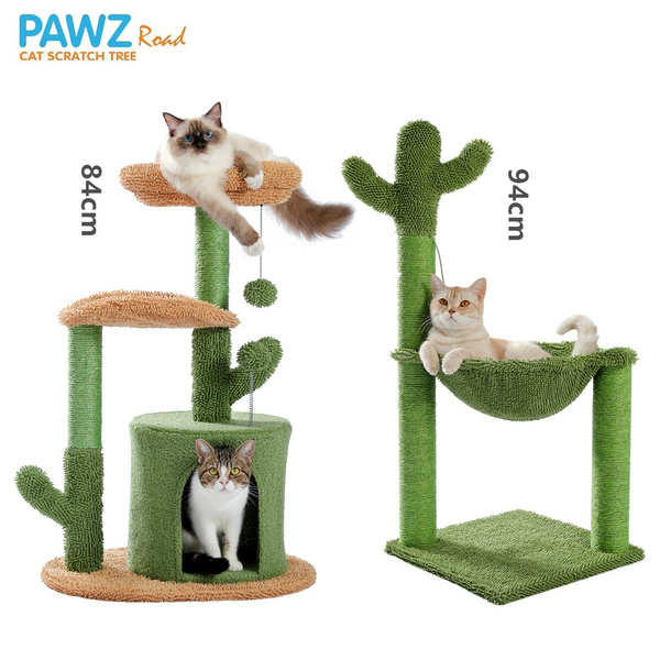 PAWZ Road Cat Tree Cactus Cat Tower with Sisal Covered Scratching Post ...