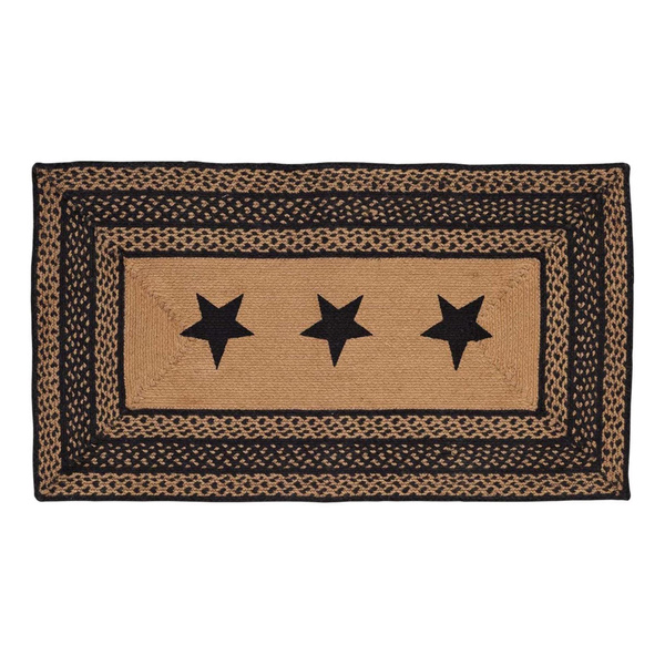 VHC Brands Farmhouse Jute 27 x 48" Stenciled Star Rectangular Rug ...