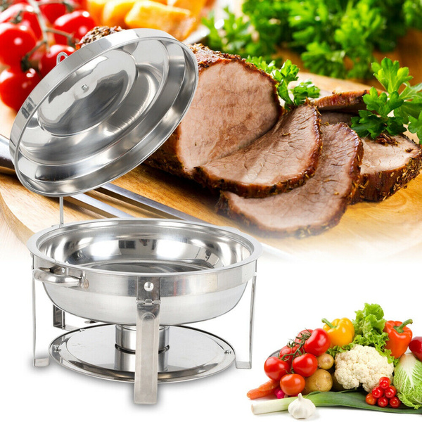 7.5L Stainless Steel Round Chafing Dish Warming Container Food Warmer ...