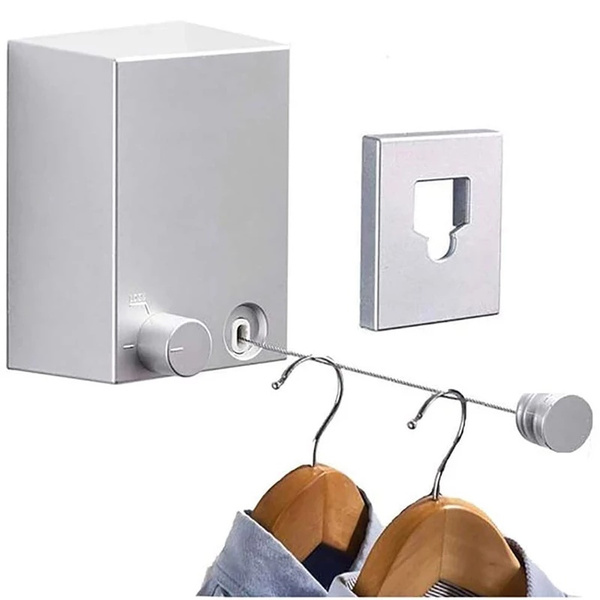 4M Retractable Clothesline Wall-mounted Indoor Outdoor Washing Clothes ...