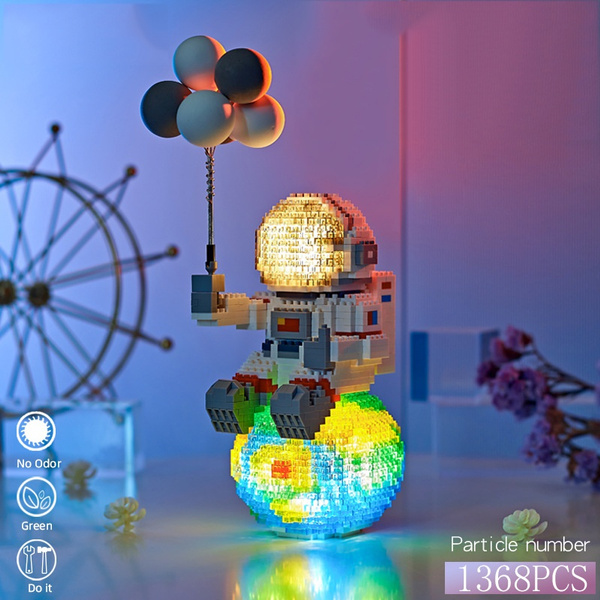 Mini Micro Rocket Building Blocks Space Moon Satellite Astronaut ...