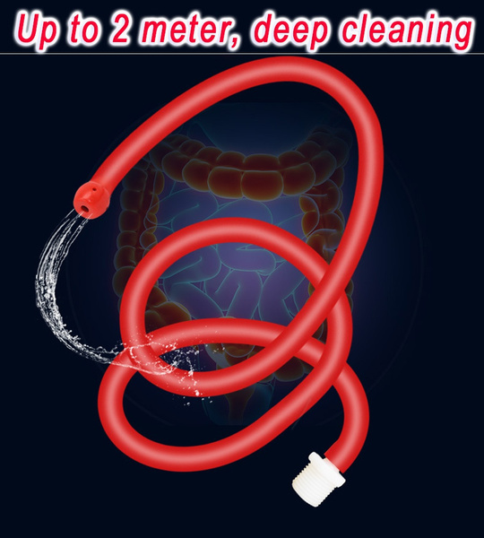 1M/2M Enema Cleaning Tube Rectal Syringe Clean Anal Douche Colon ...