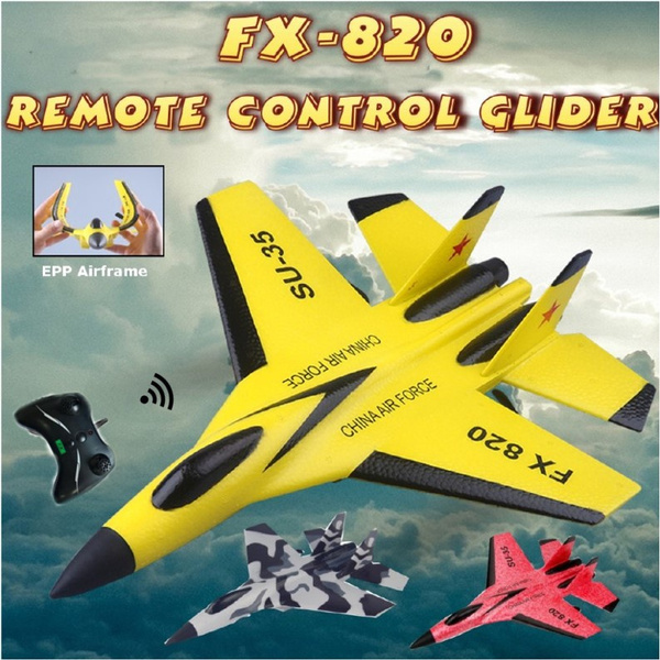 FX820 RC Plane Toys EPP Foam Electric 2 CH Remote Control SU-35 Tail ...